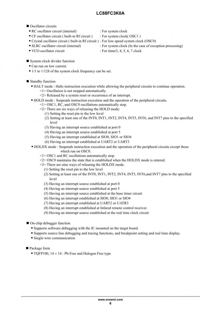 LC88FC3K0A technical document page 6