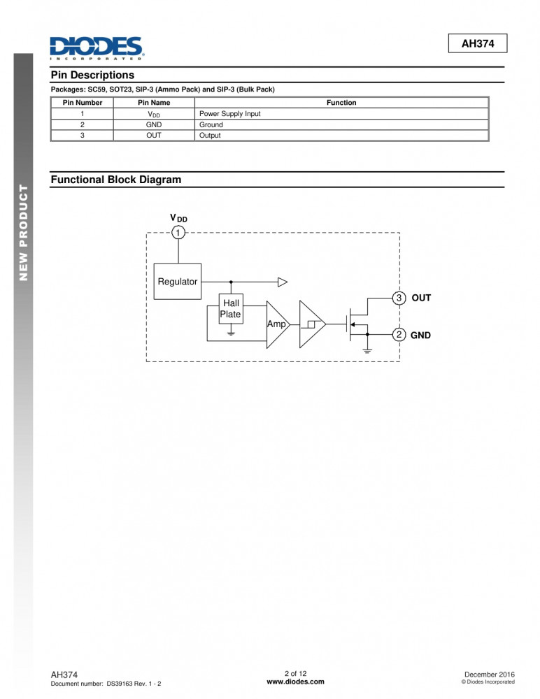 AH374 datasheet page 2
