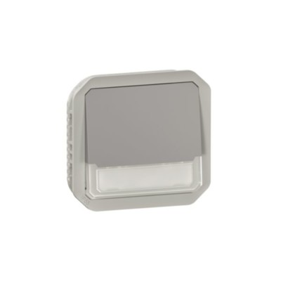 Plexo - Changeover push button locator with label holder - Grey mechanism - 10A 250V AC NO+NC contacts - IP55 IK08 luminous indicator for sale