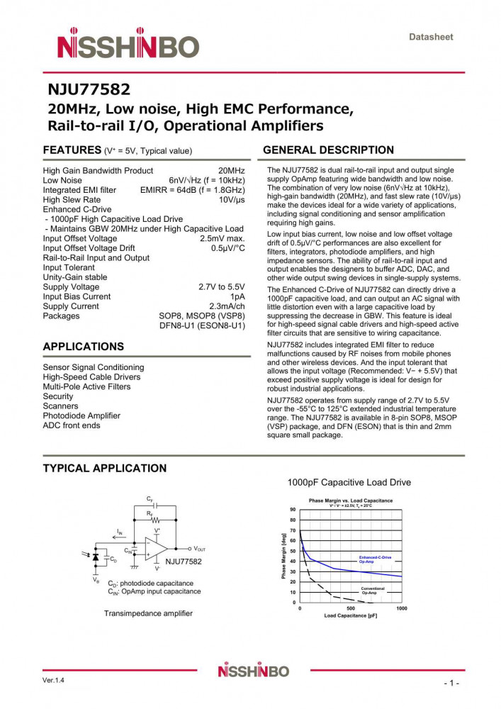 NJU77582 datasheet page 1