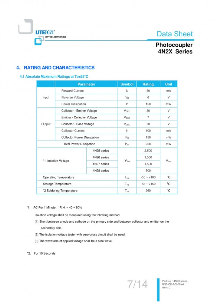LITEON 4N26S datasheet page 8