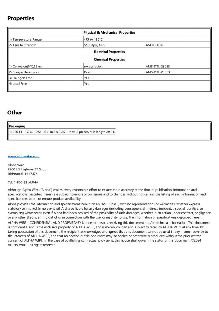 Alpha Wire GRP-120-2IN specification page 2