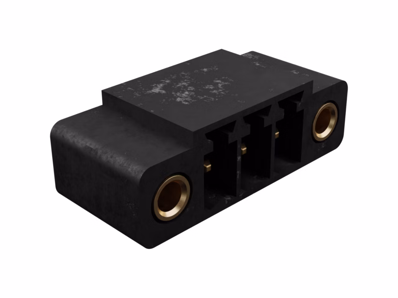 3.50mm Pitch Eurostyle Right-Angle PCB Header, with Threaded Retention Inserts, Gold (Au) Plated, Black, 3 Circuits for sale