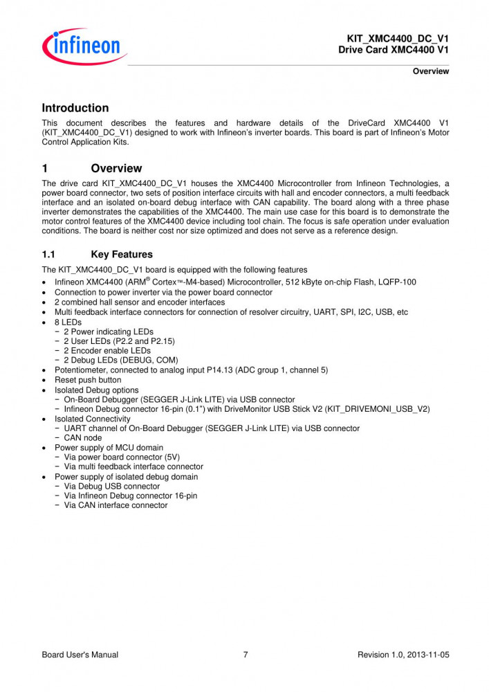 KIT_XMC4400_DC_V1 manual page 7
