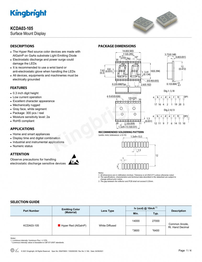 KCDA03-105 datasheet page 1