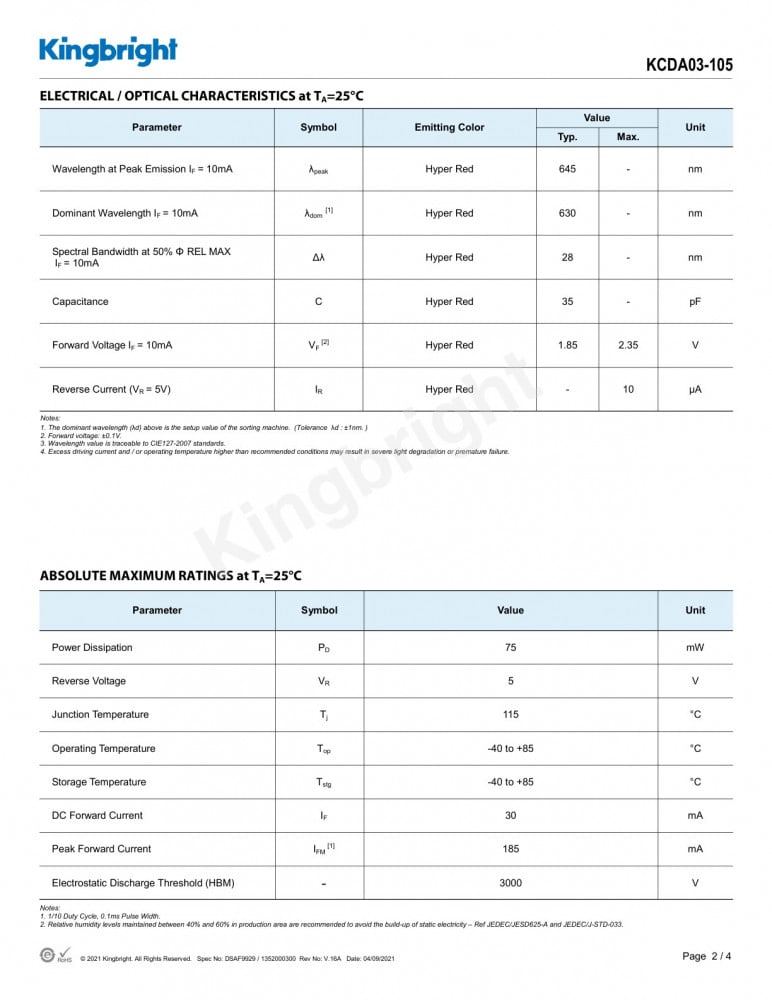 KCDA03-105 datasheet page 2