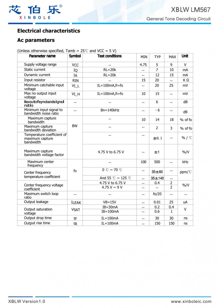 XBLW LM567CM datasheet page 5