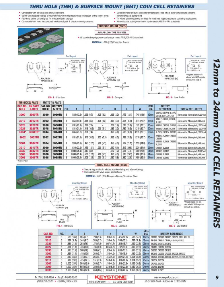 LEA NETWORKS coin-cell holder catalog document image
