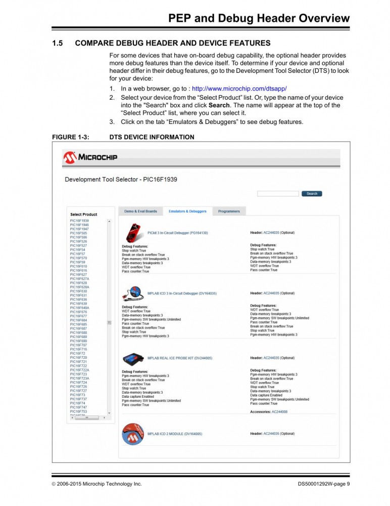 PEP and Debug Header Specification page 9