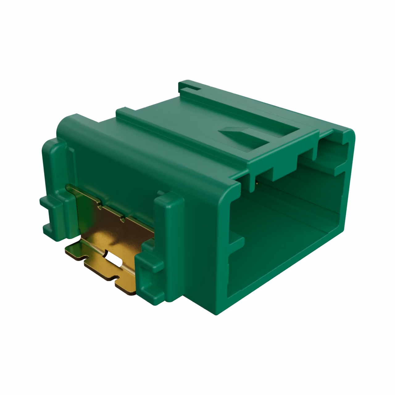 Mini50 Unsealed Header, UL 94 HB, Right-Angle, SMT, Single Row, 4 Circuits, Gold (Au) Plating, Polarization Option D, Green, Tube for sale