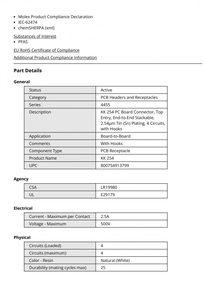 MOLEX 22022045 technical document page 2