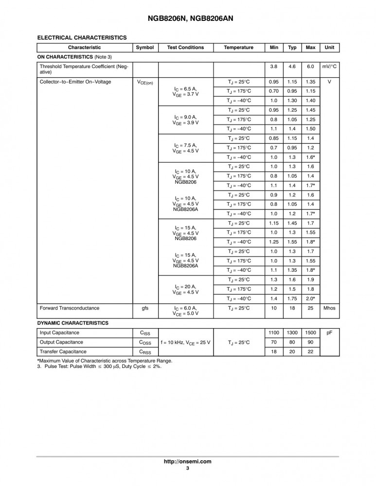 NGB8206ANTF4G datasheet page 3