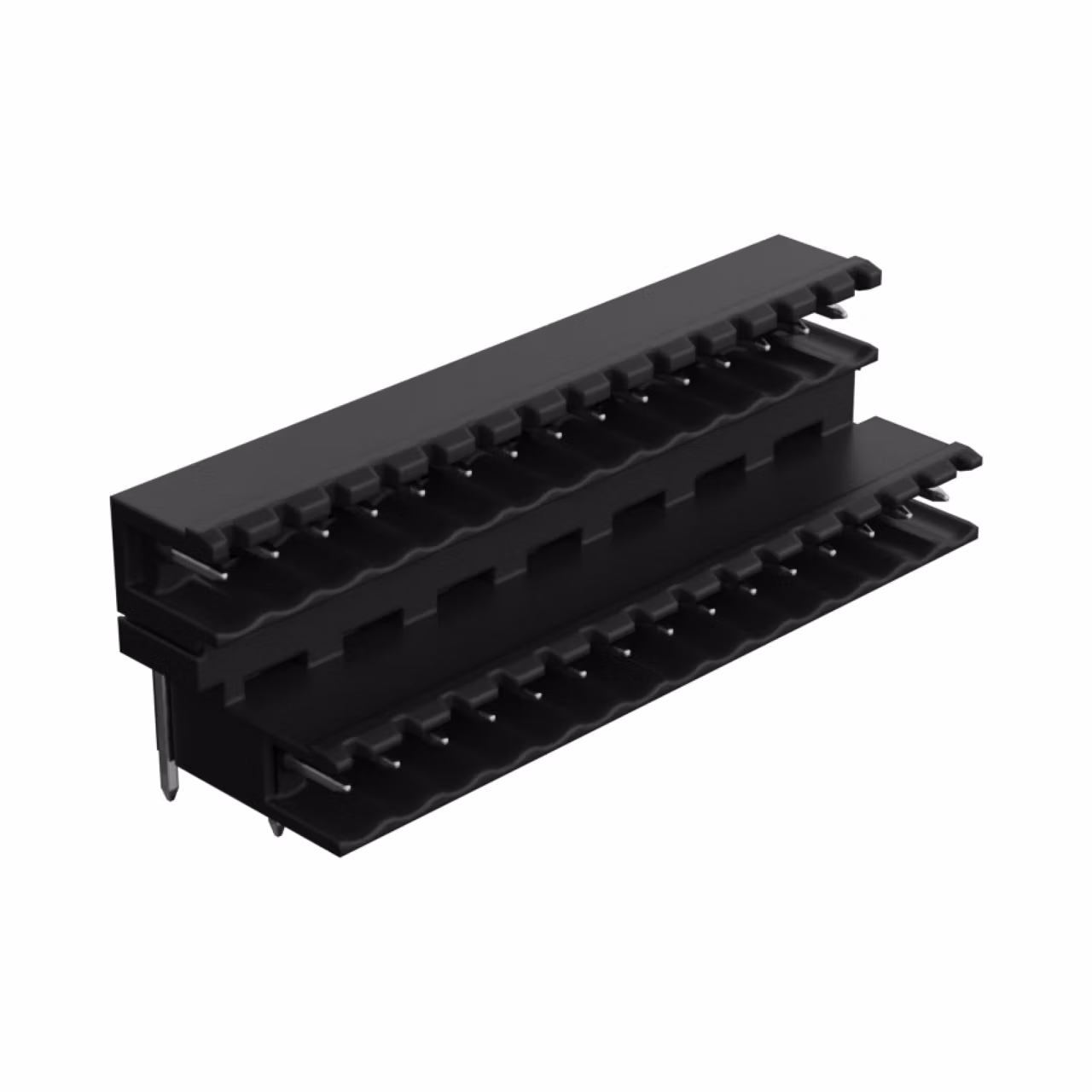 5.00mm Pitch Eurostyle Horizontal Dual Level PCB Header, Open Ends, 30 Circuits for sale