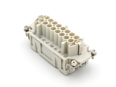 Heavy-Duty Spring Terminal Insert, Female, 16-Pole, 16A, Numbered 17-32, Silver (Ag) Plated Contacts, Size 16B «77x27» for sale