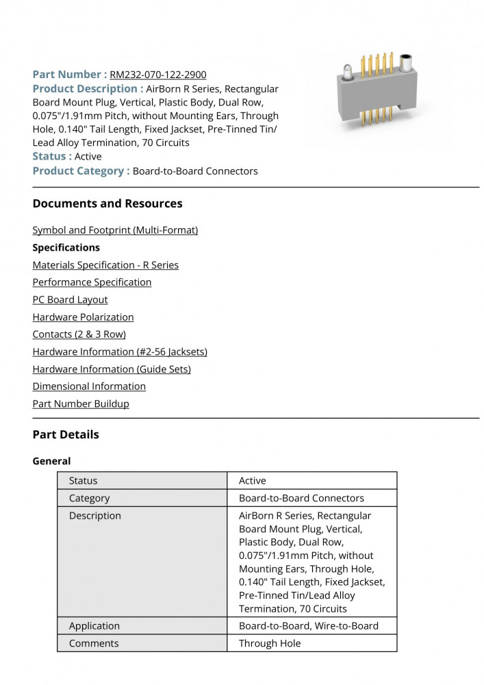 RM232-070-122-2900 technical document page 1