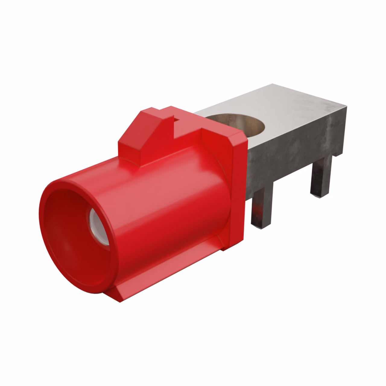 FAKRA Jack, Right-Angle, PCB Receptacle, Through Hole, Die Cast Body, Tin (Sn) Plated, Pin in Paste, Tape and Reel, Keying Code L, Carmine Red, 50 Ohms for sale