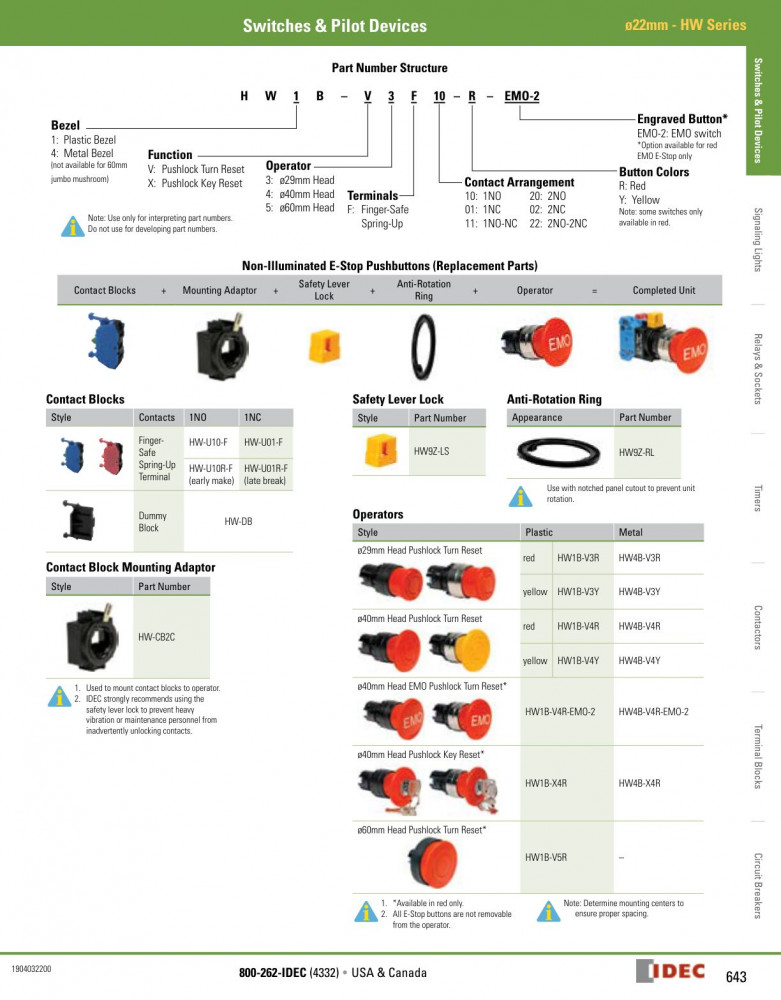 IDEC HW Series document page 10