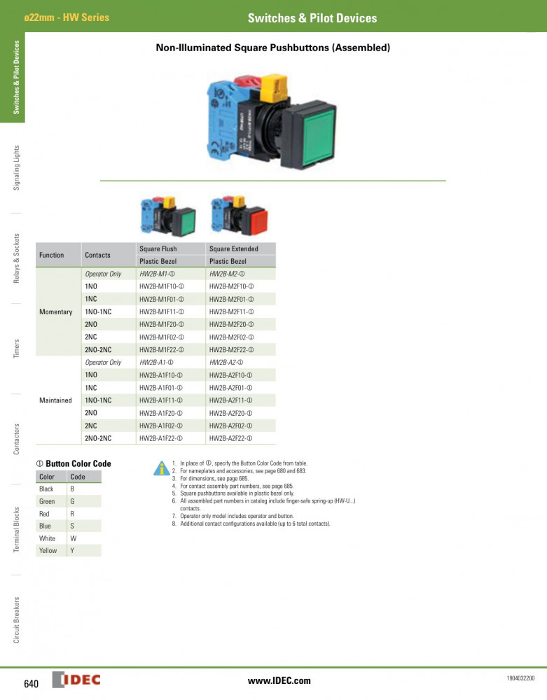IDEC HW Series document page 7