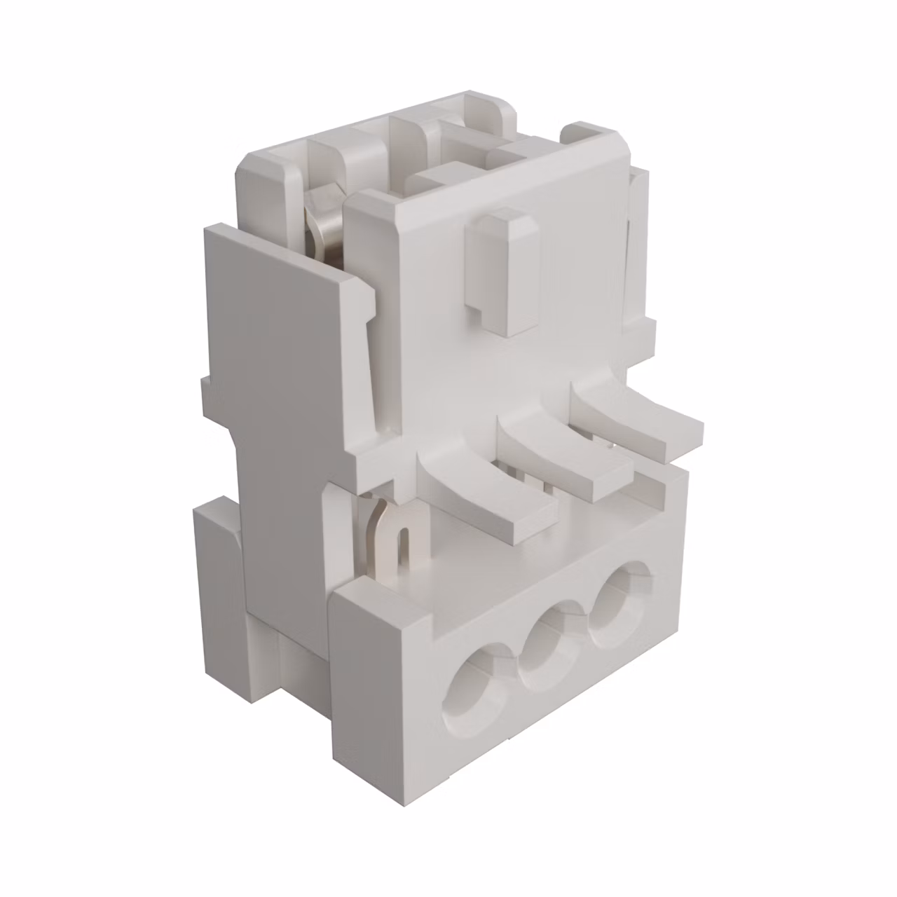 Appli-Mate RAST 2.5 IDT Housing, 2.50mm Pitch, with Side Latches, Female, 3 Circuits, Position Keys A & D Removed, Polarizing Rib Between 2/3