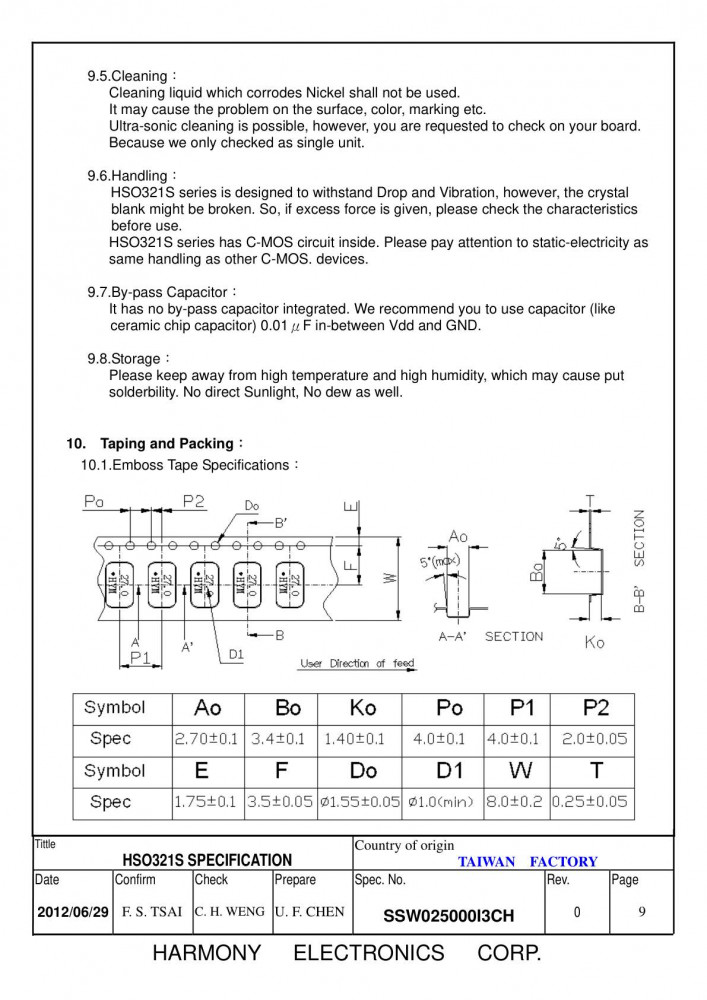 SSW025000I3CH specification page 9