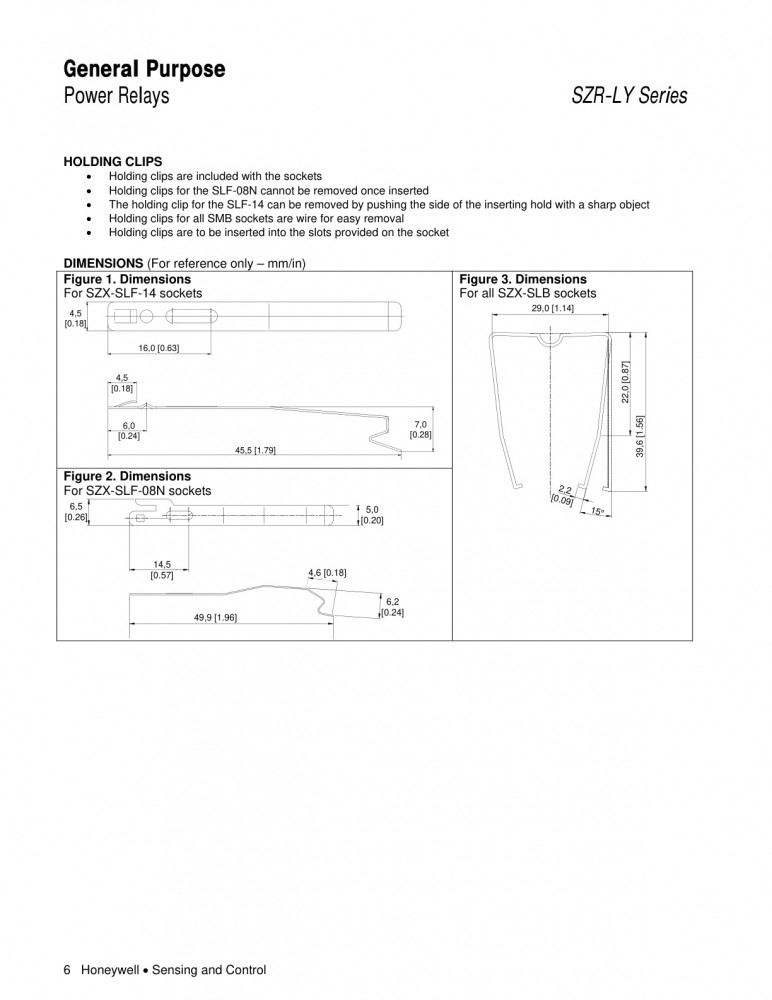Honeywell SZR-LY Series datasheet page 6