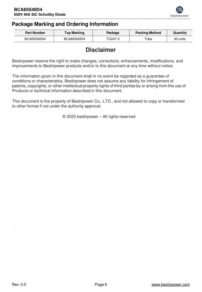 BCA65S40D4 datasheet page 6