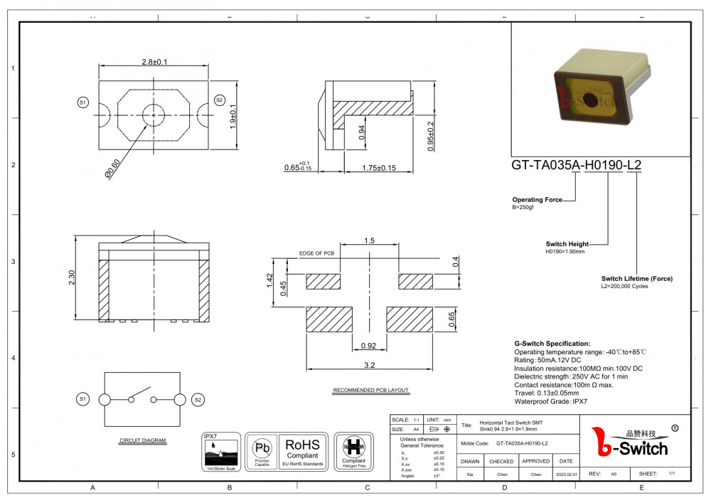 GT-TA035B-H0190-L2 technical document preview