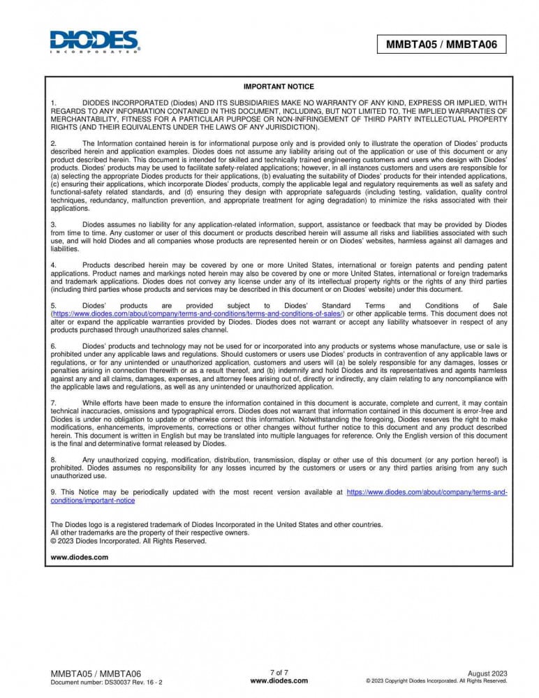 MMBTA06-7-F datasheet page 7