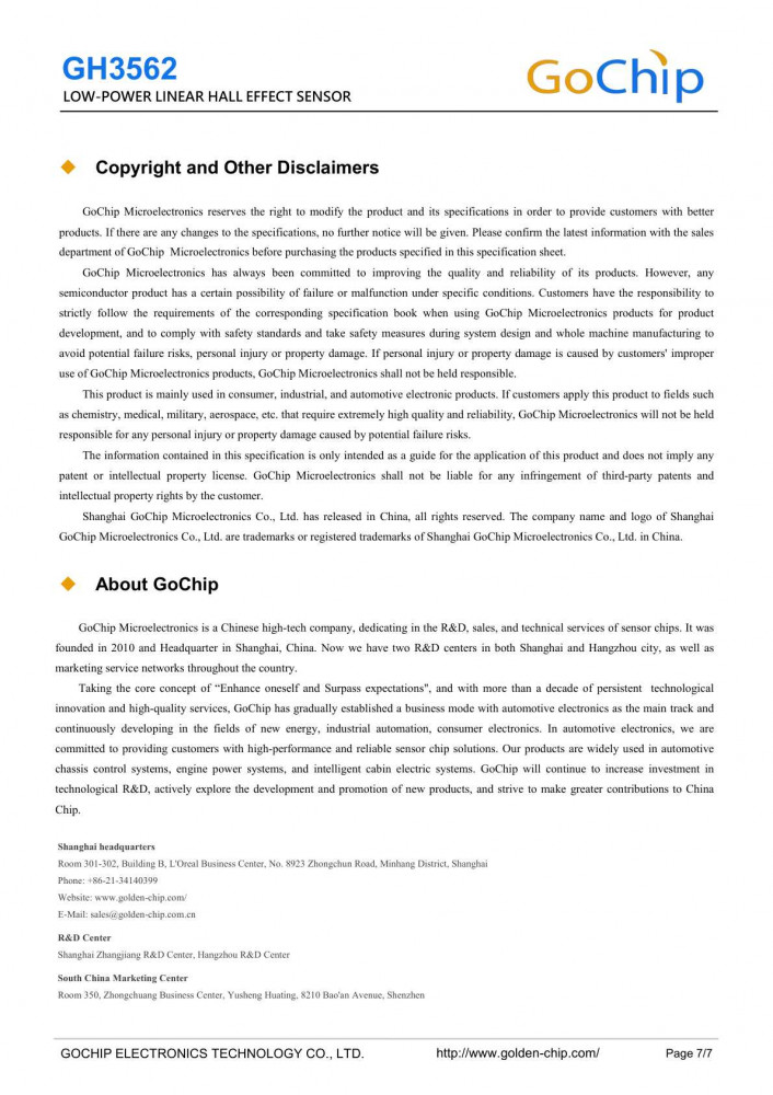 GH3562 datasheet page 7