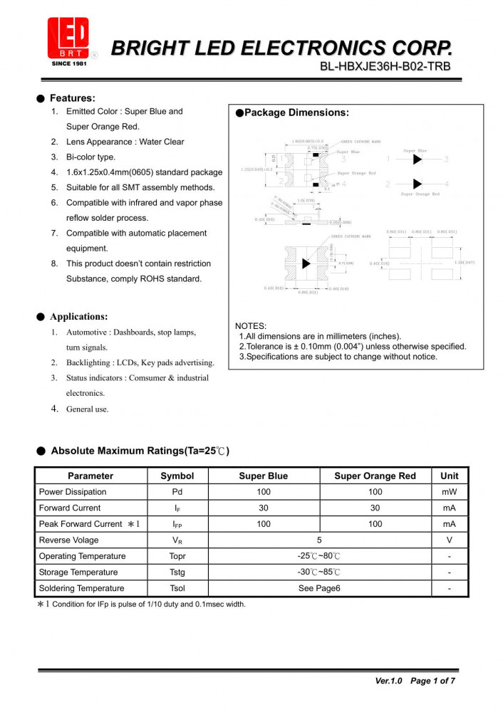 BL-HBXJE36H-B02-TRB datasheet page 1