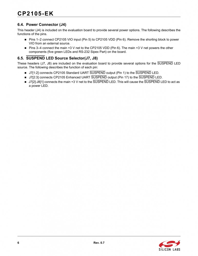 CP2105EK document page 6