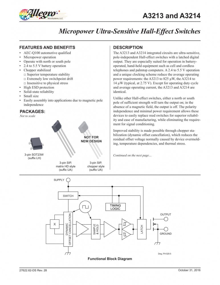 A3214LUA-T datasheet page 1