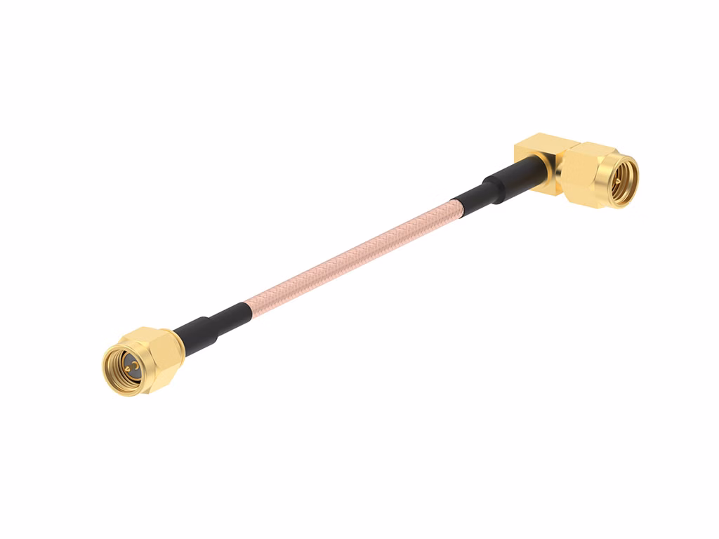 SMA Straight Plug to SMA Right-Angle Plug on RD-316 Cable, 914.40mm Length, 50 Ohms for sale