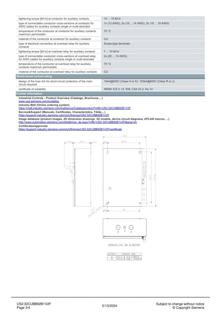 SIEMENS 32CUBB92B1V2F datasheet page 3