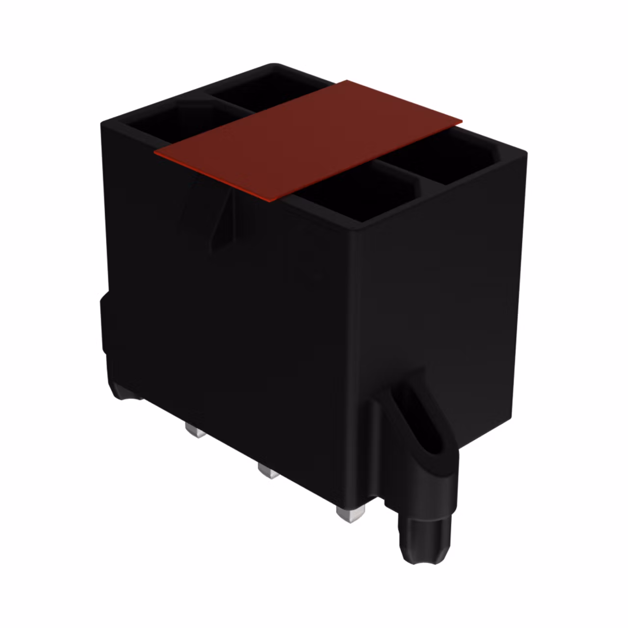 Mega-Fit Vertical Header, 5.70mm Pitch, Through Hole, Dual Row, 6 Circuits, Matte Tin (Sn) Plating, 3.73mm Tail Length, Glow-Wire Capable, Tape and Reel, with Pick-and-Place Tape, Black for sale