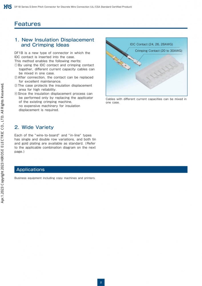 HRS DF1B Series datasheet page 2