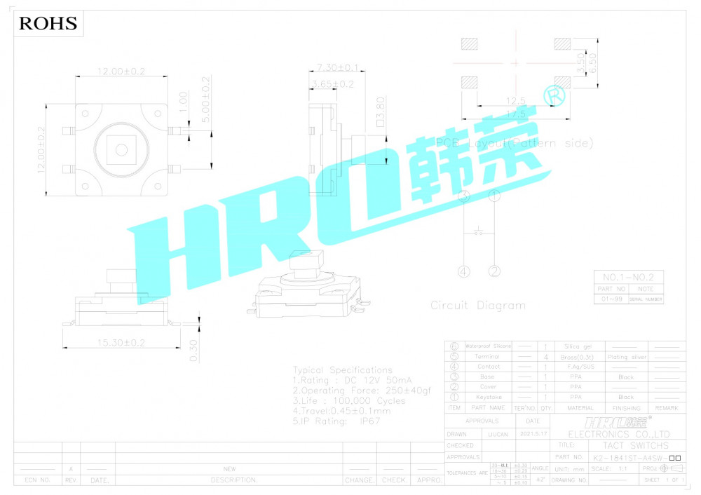 K2-1841ST-A4SW-02 technical drawing