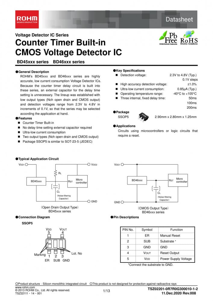 BD45301G-TR datasheet page 1