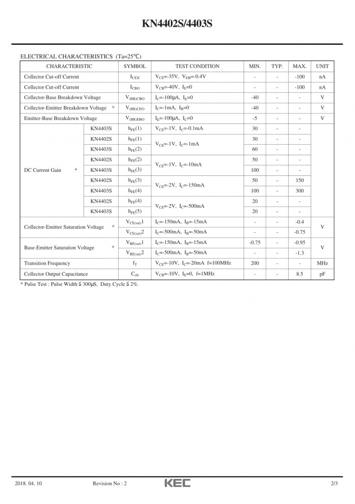 KN4403S-RTK/P datasheet page 2