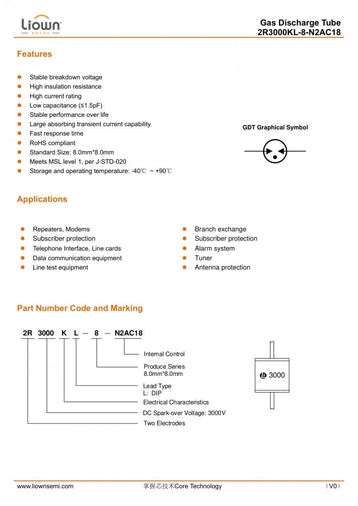 Liown 2R3000KL-8-N2AC18 datasheet page 1