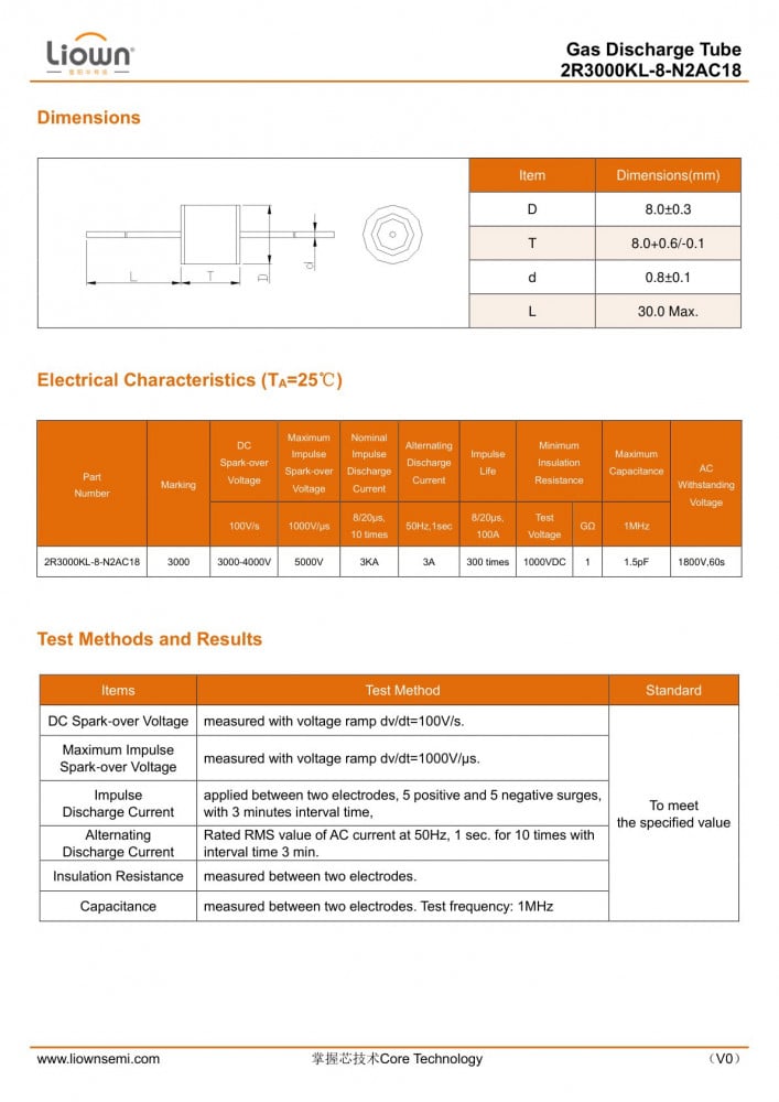 Liown 2R3000KL-8-N2AC18 datasheet page 2