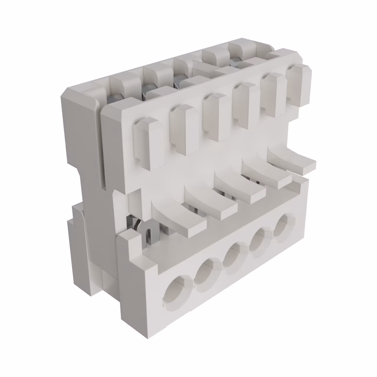 Appli-Mate RAST 2.5 IDT Housing, 2.50mm Pitch, Female, 14 Circuits, Beaded Terminal, Position Keys A & O Removed, Slotted Endwalls, Polarizing Rib Between Circuits 2 & 3