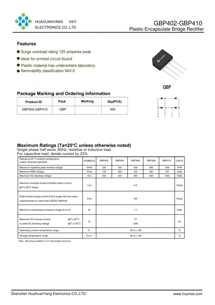 GBP410 datasheet page 1