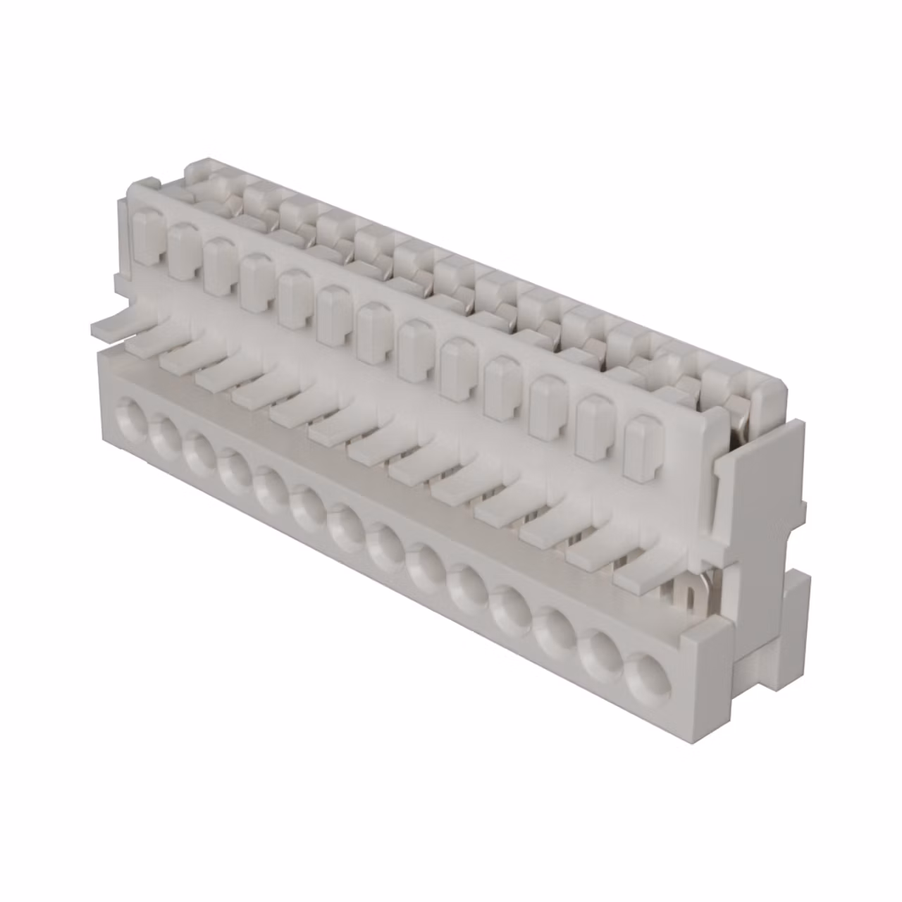 Appli-Mate RAST 2.5 IDT Housing, 2.50mm Pitch, with Side Latches, Female, 14 Circuits, Position Keys A & O Removed, Polarizing Ribs Between 1/2 and 12/13 for sale