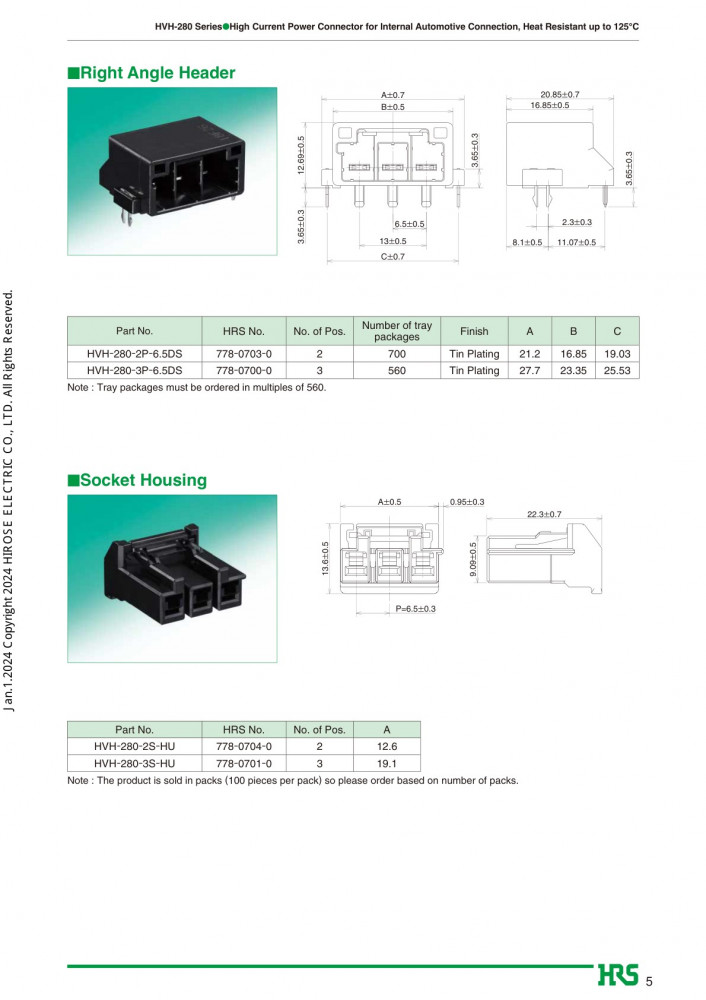 HVH-280 datasheet page 5