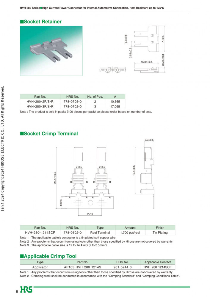 HVH-280 datasheet page 6