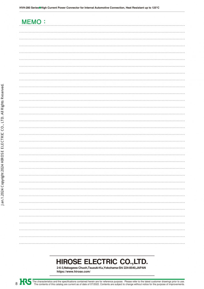 HVH-280 datasheet page 8