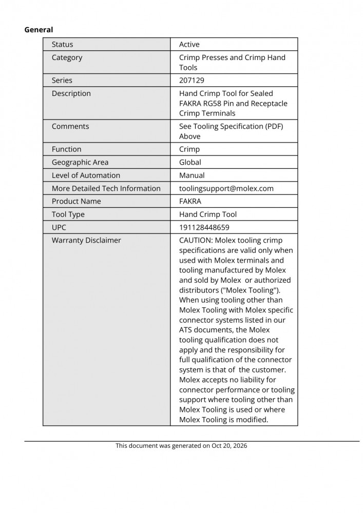 Molex 2002183300 tooling document preview, page 2