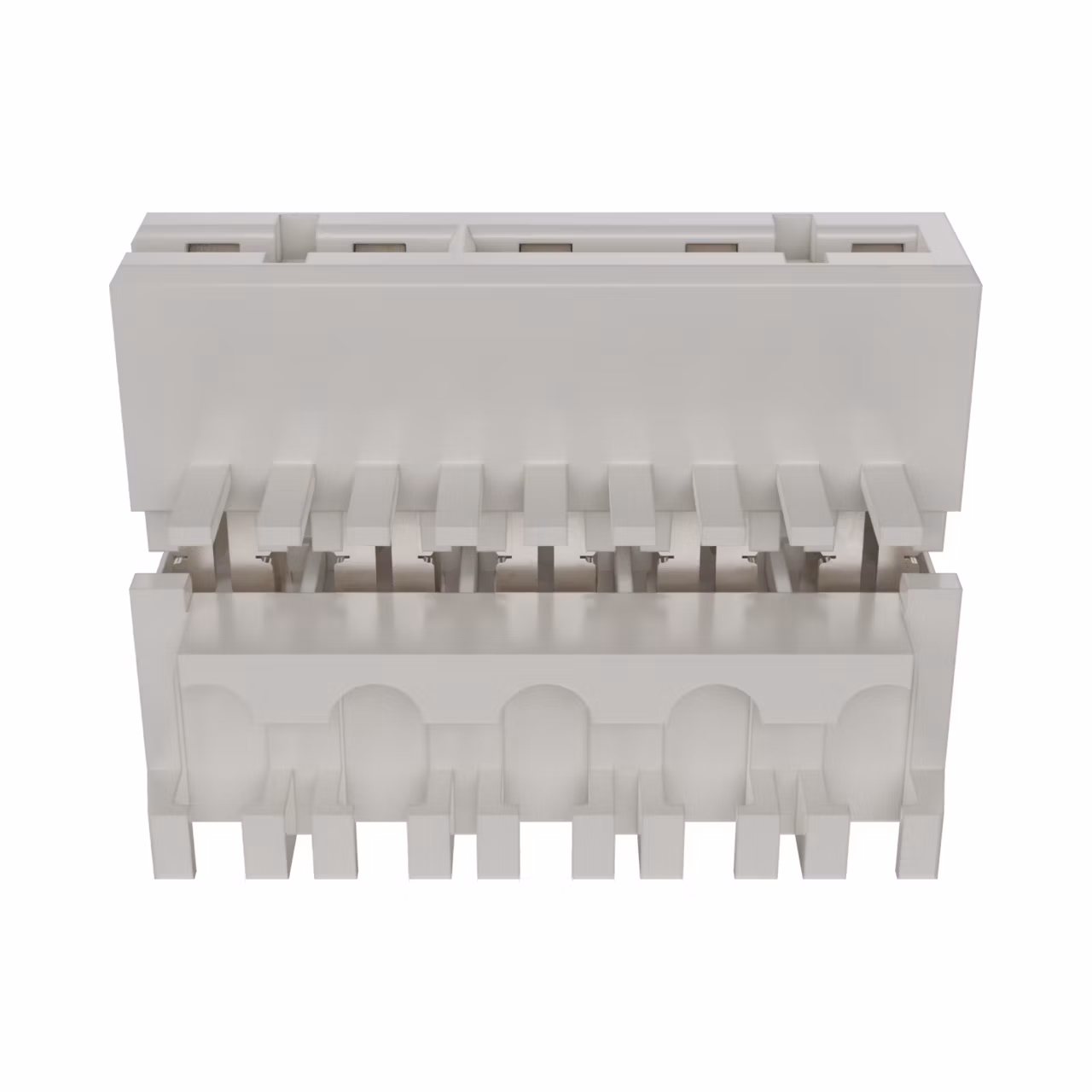 Appli-Mate RAST Power IDT Housing, 5.00mm Pitch, Direct/Indirect, Female, 5 Circuits, All Code Keys Removed, Latches Between Circuits 1 and 2 and 4 and 5, Polarizing Rib Between Circuits 2 and 3, Option A End Walls for sale