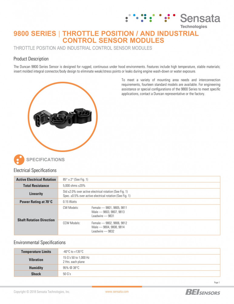 9800 Series technical document, page 1